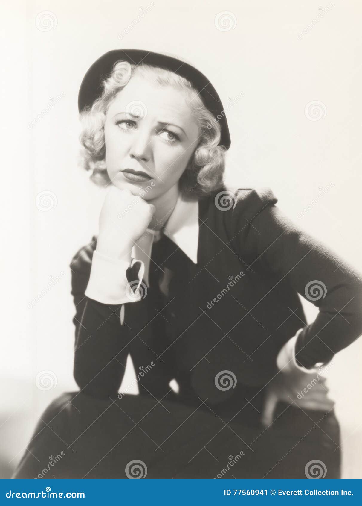 Worried woman stock image. Image of formal, 1920s, oldfashioned - 77560941