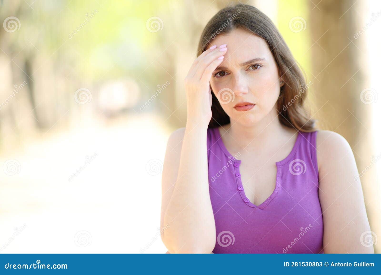 Worried Woman Complaining Looking at Camera Stock Image - Image of ...
