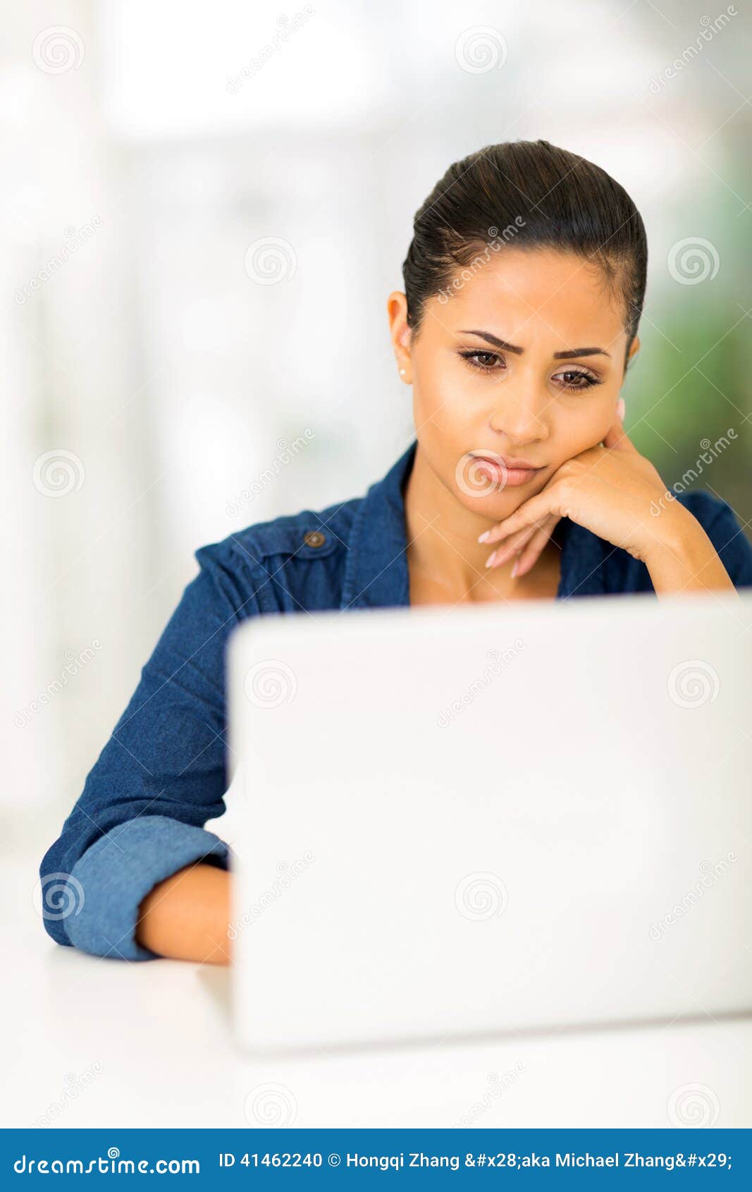 Worried woman computer stock photo. Image of focused - 41462240