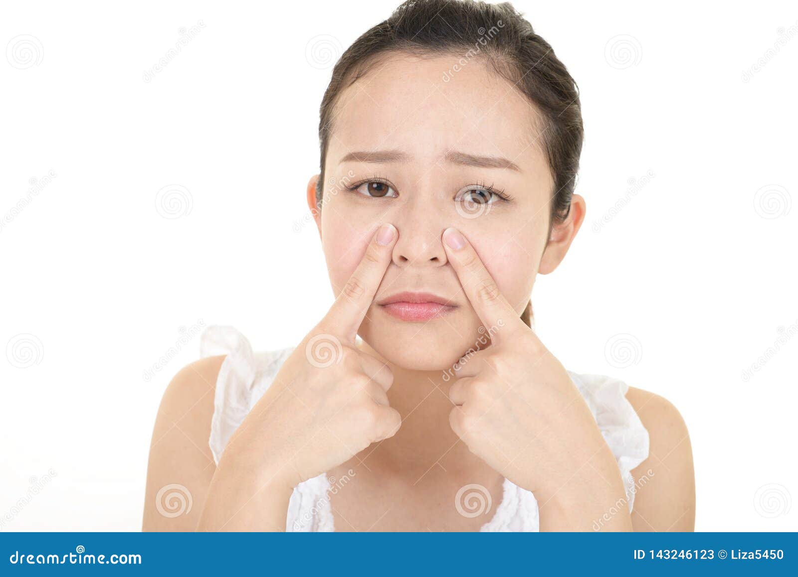 Worried Woman Having Skin Problems Stock Image - Image of distress ...