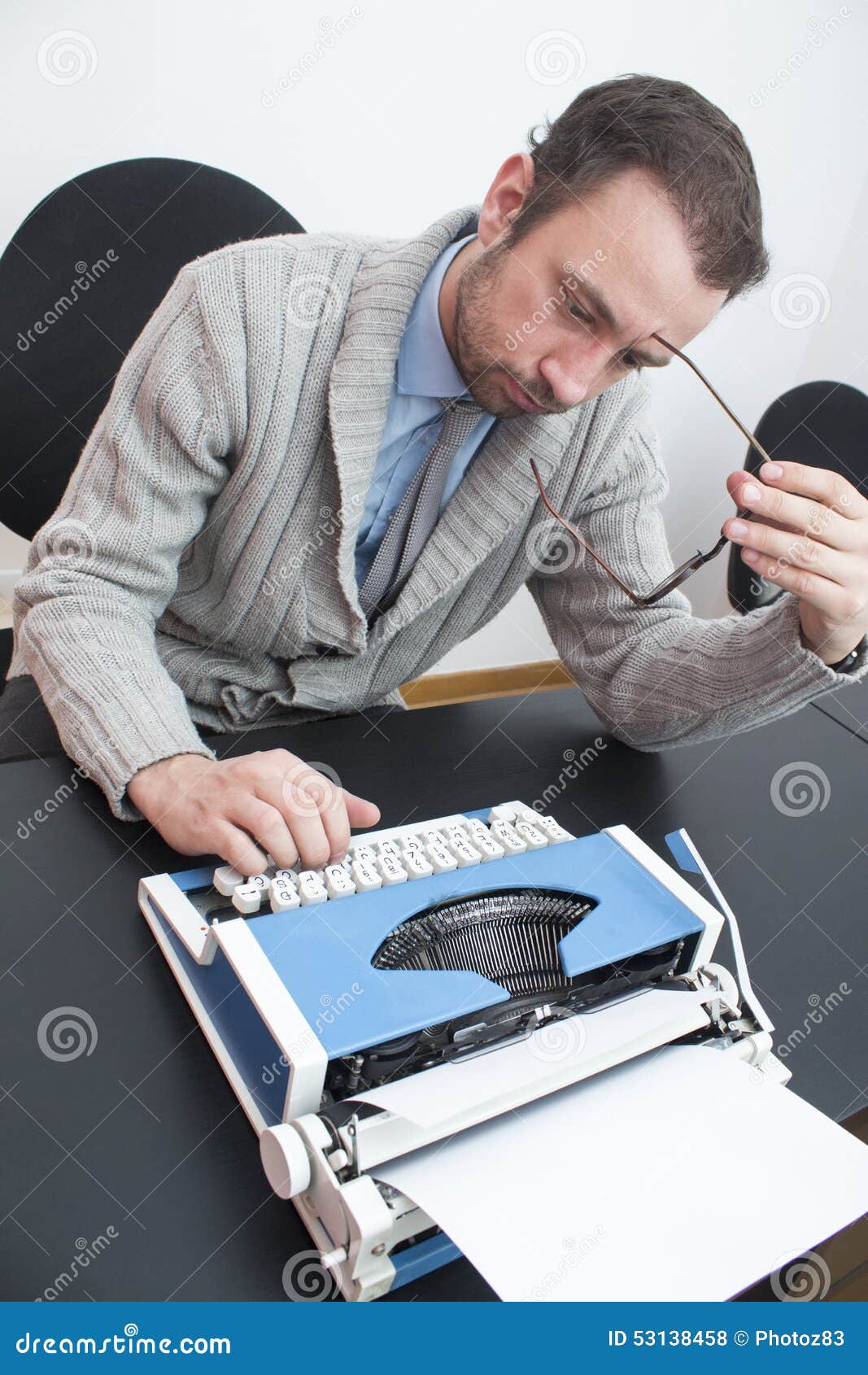 Worried writer stock photo. Image of keyboard, editor - 53138458