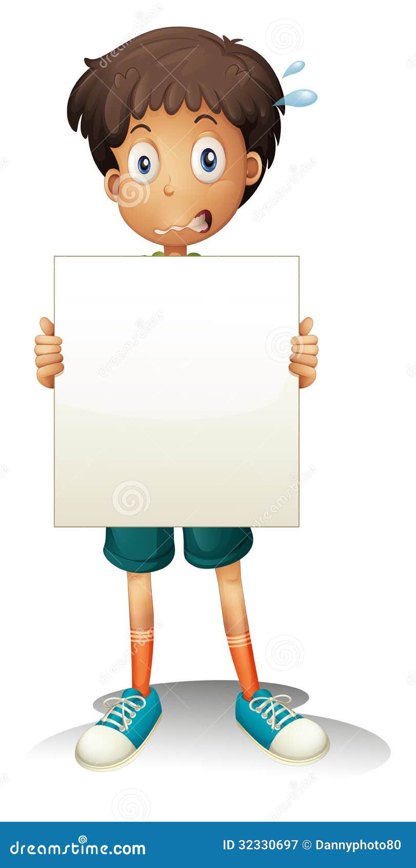 Worried Sweating Scared Emoticon Cartoon Face Icon Vector Illustration ...