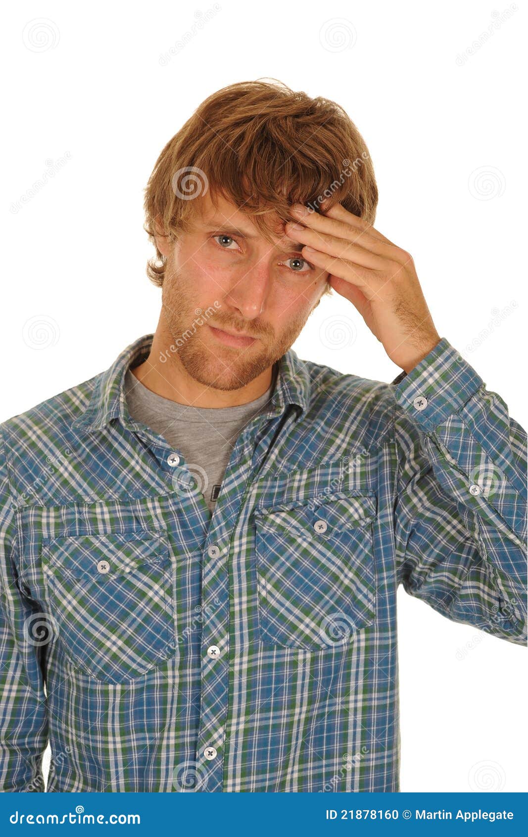 Worried young man stock photo. Image of thoughtful, thinking - 21878160