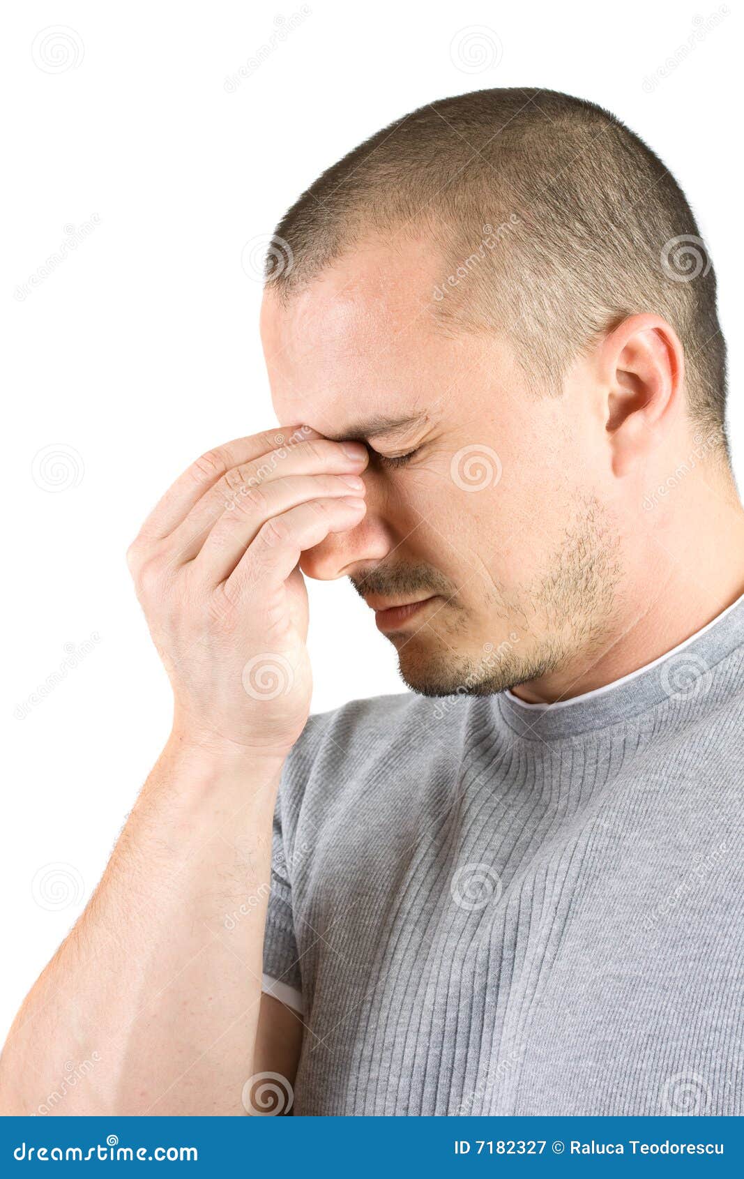 Worried Young Man Isolated on White Stock Image - Image of anxiety ...