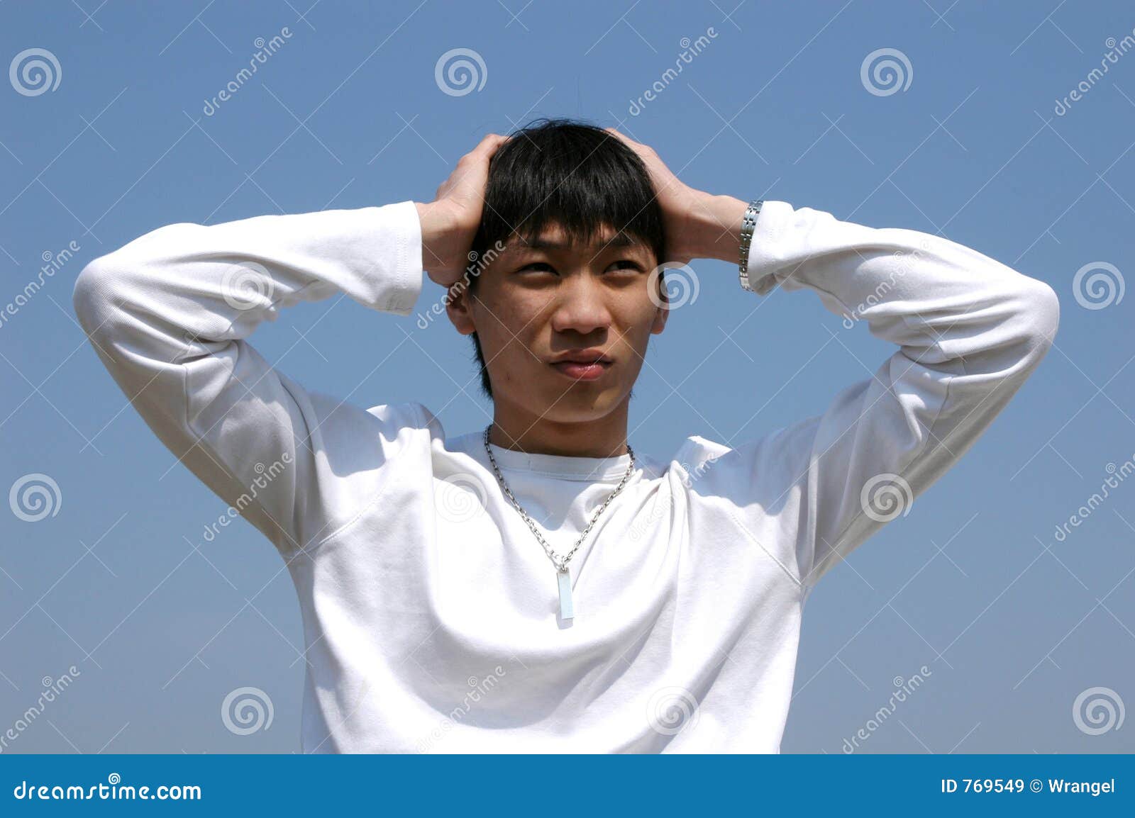 Worries Young Asian Man stock image. Image of determination - 769549