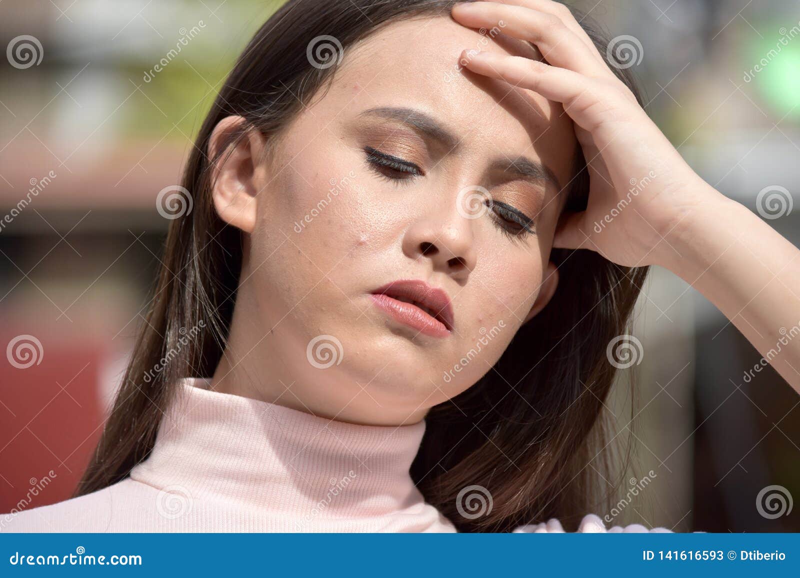 A Worrisome Female Woman stock image. Image of female - 141616593