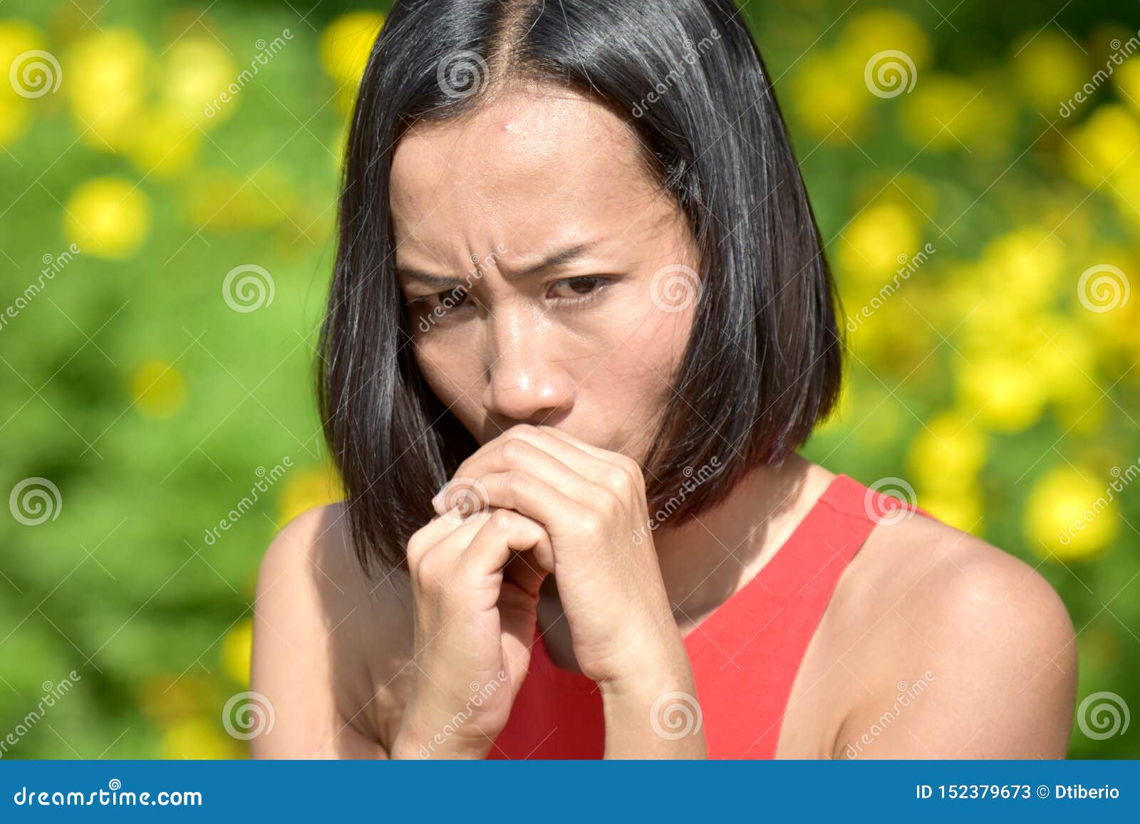 A Worrisome Young Woman stock image. Image of women - 152379673