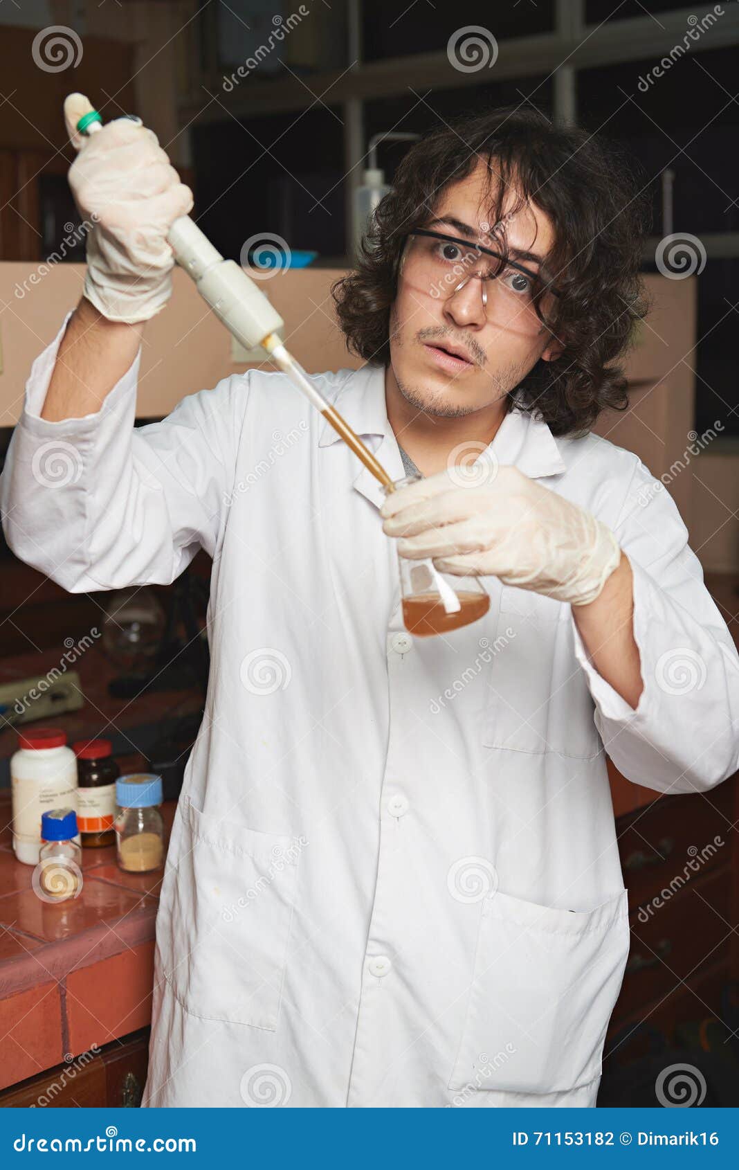 Worry Chemist with Water Sample Stock Photo - Image of chemist, person ...