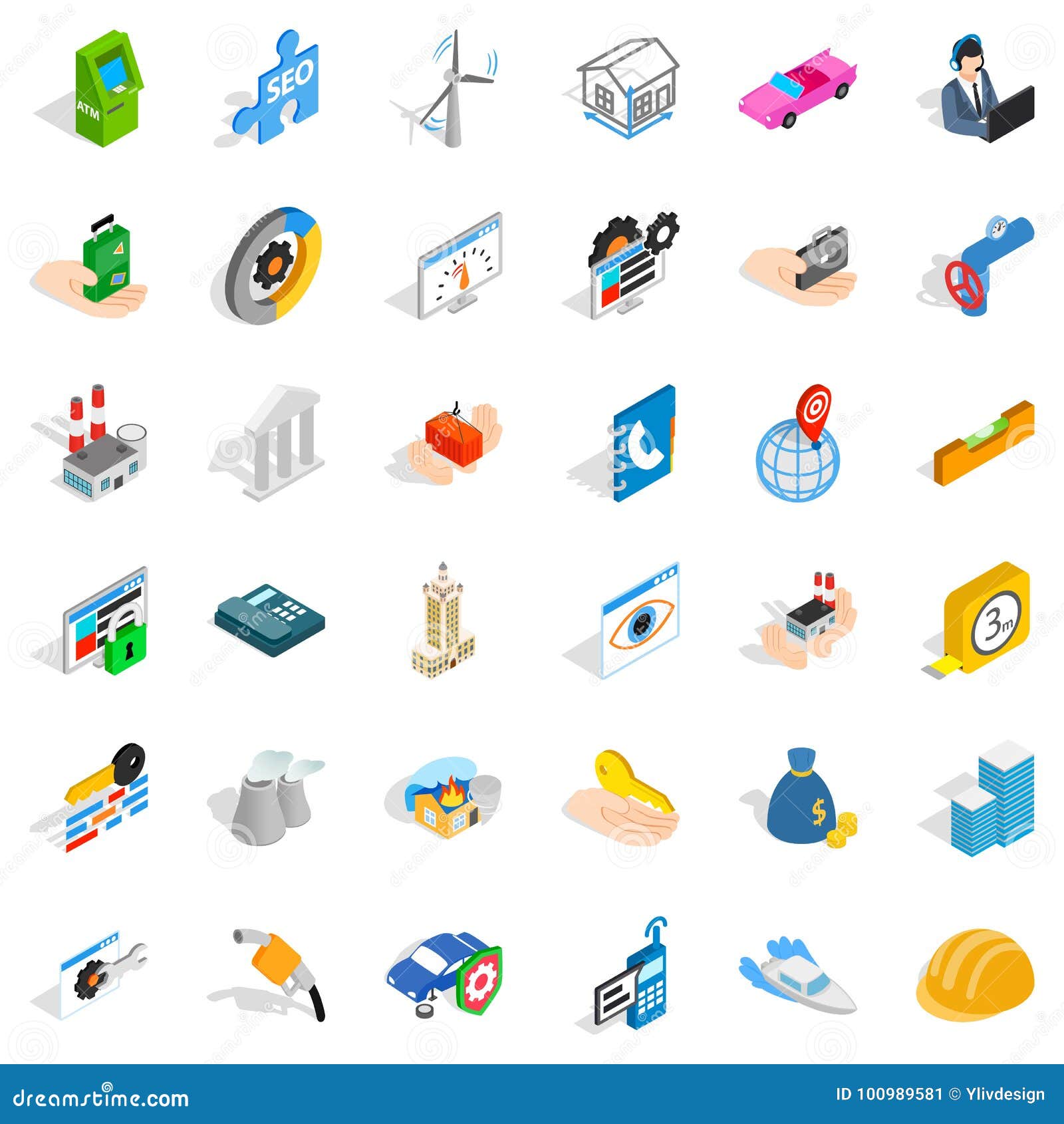 Worry Icons Set, Isometric Style Stock Vector - Illustration of object ...