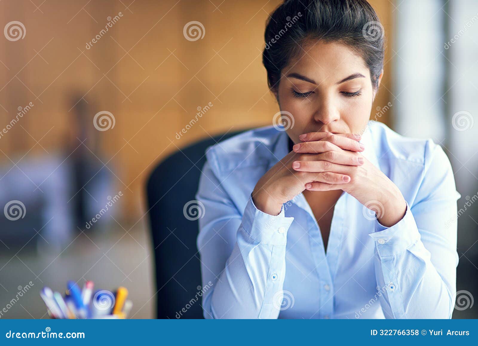 Worry, Thinking and Business Woman in Office with Stress for Problem ...