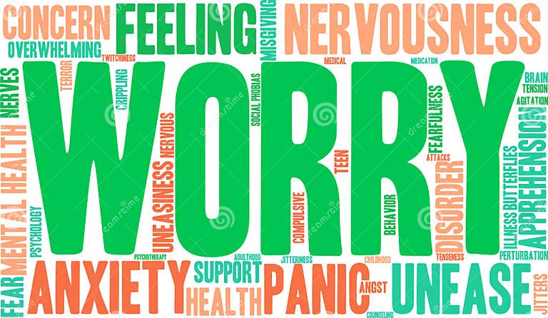 Worry Word Cloud stock illustration. Illustration of fearfulness ...