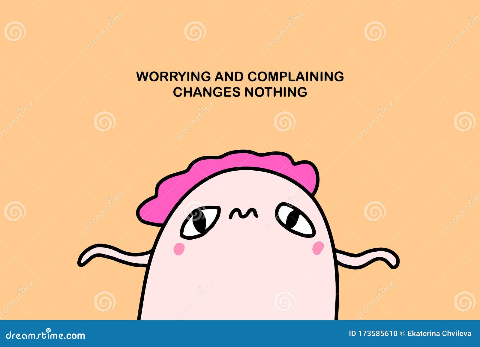 Worrying and Complaining Changes Nothing Hand Drawn Vector Illustration ...