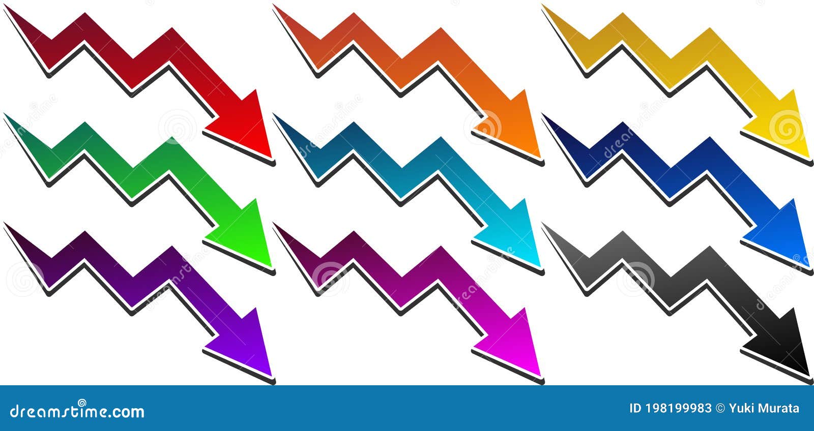 Worsen Arrow set stock vector. Illustration of arrow - 198199983