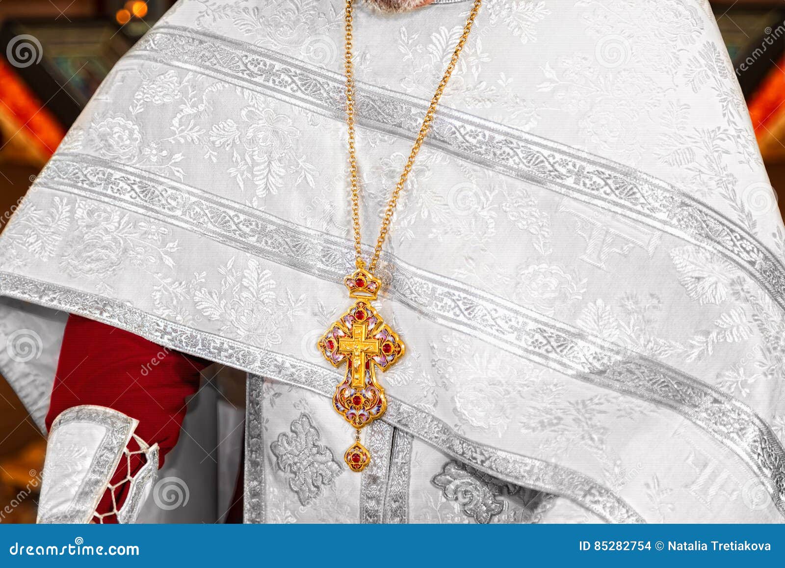 Worship Crosses and Icons of the Priest Stock Photo - Image of male ...