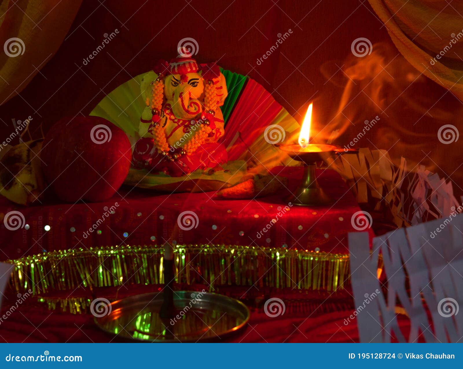 Worship Platform of God Ganesh Stock Photo - Image of event, person ...