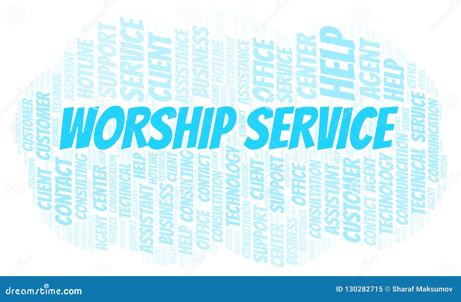 Worship Service Word Cloud. Stock Illustration - Illustration of colors ...