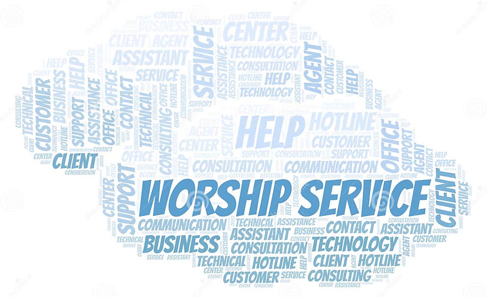 Worship Service Word Cloud. Stock Illustration - Illustration of white ...