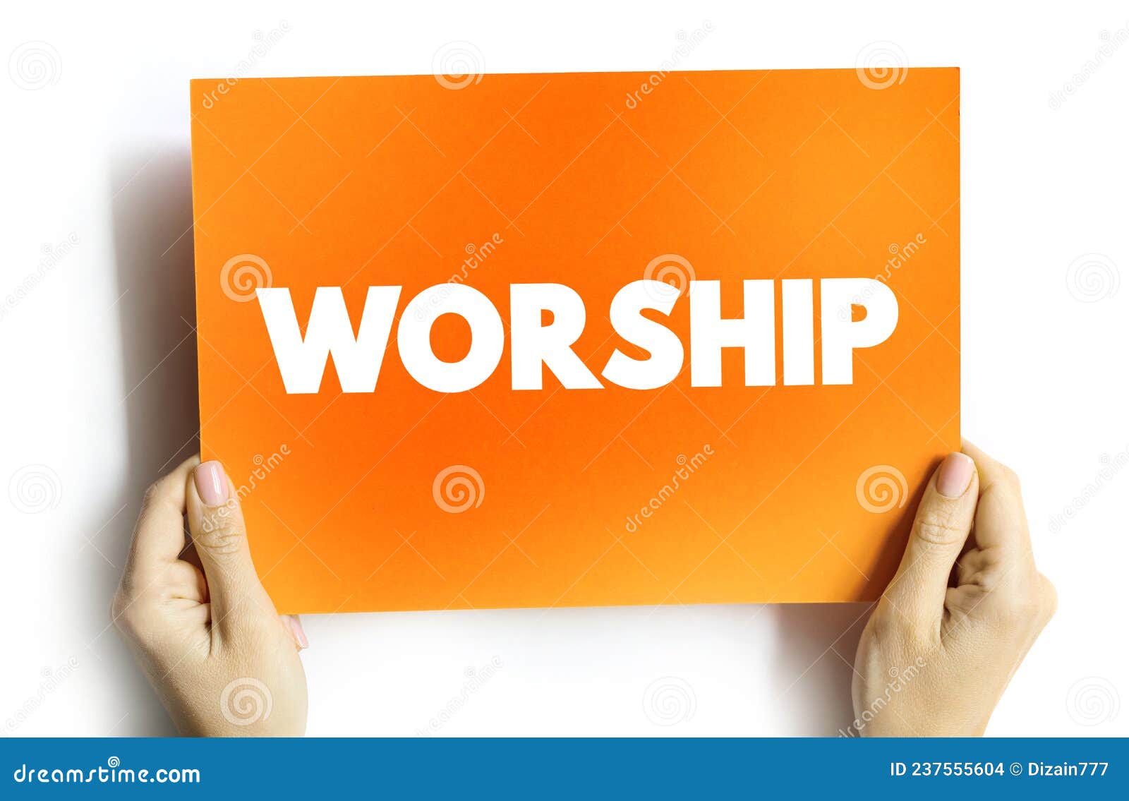 Worship Text Quote on Card, Concept Background Stock Photo - Image of ...