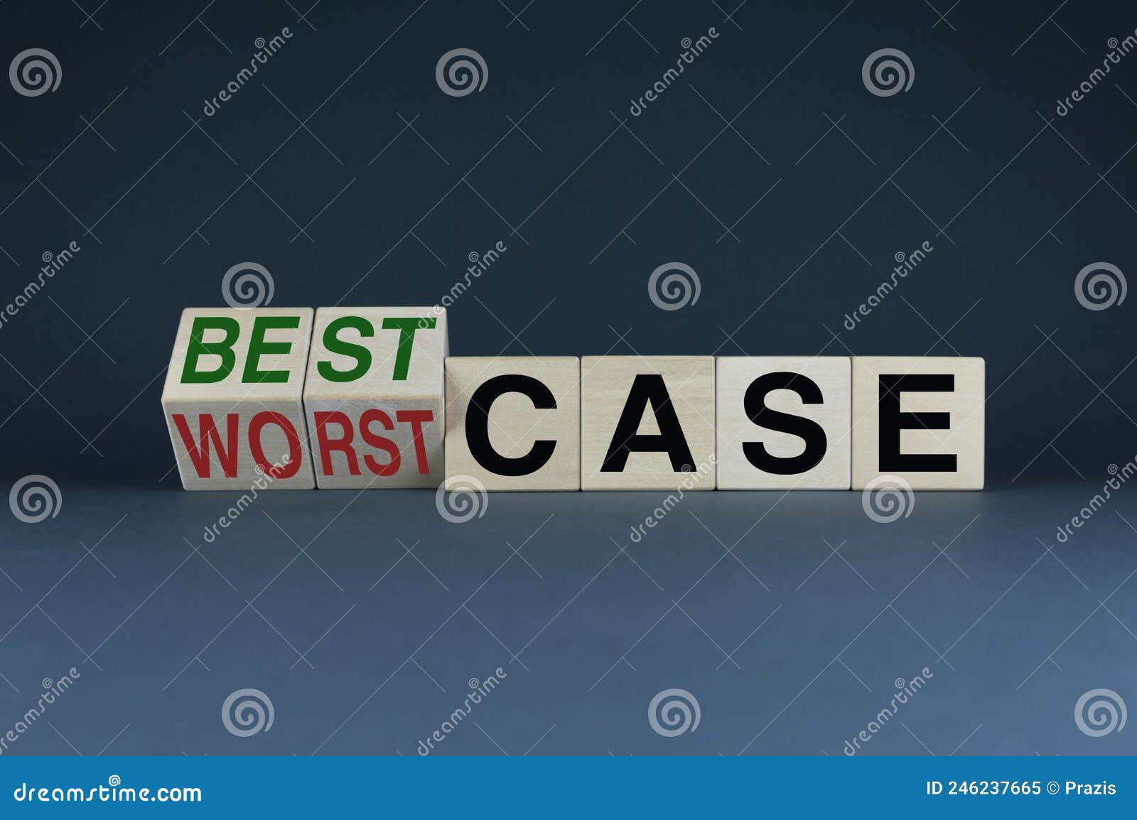 Worst Case or Best Case. the Cubes Form the Words Worst Case To Best ...