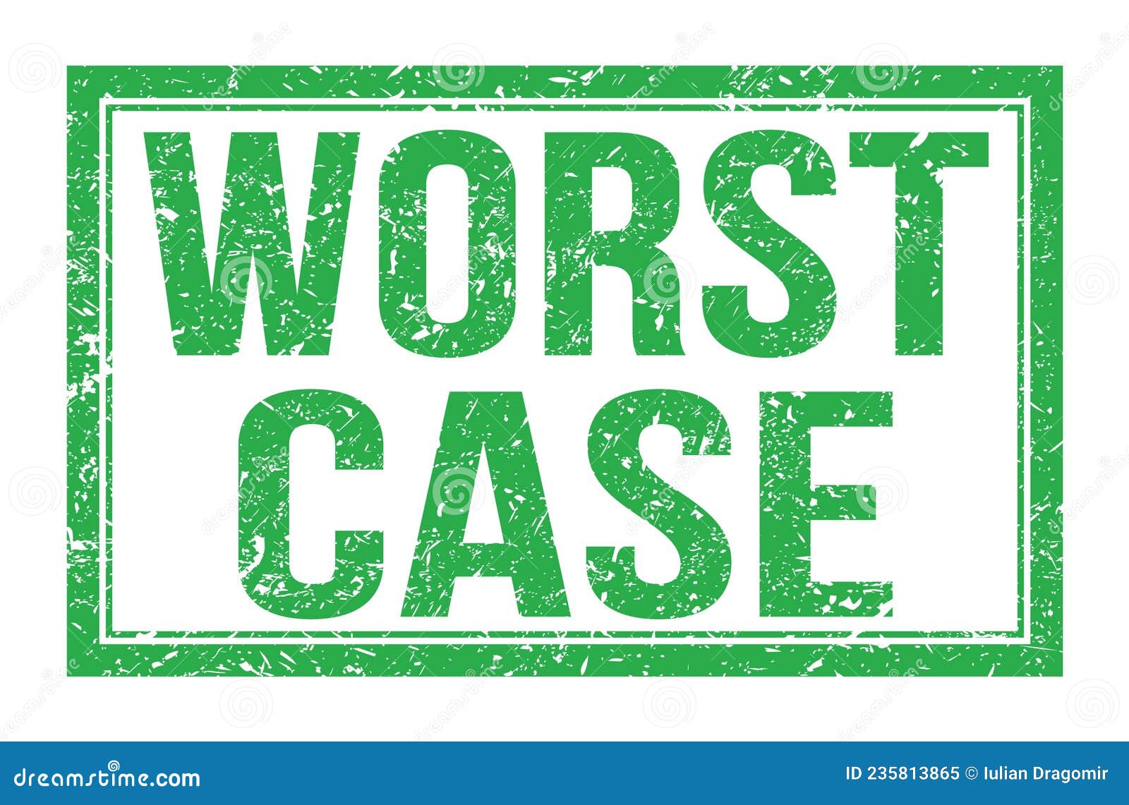 WORST CASE, Words on Green Rectangle Stamp Sign Stock Illustration ...