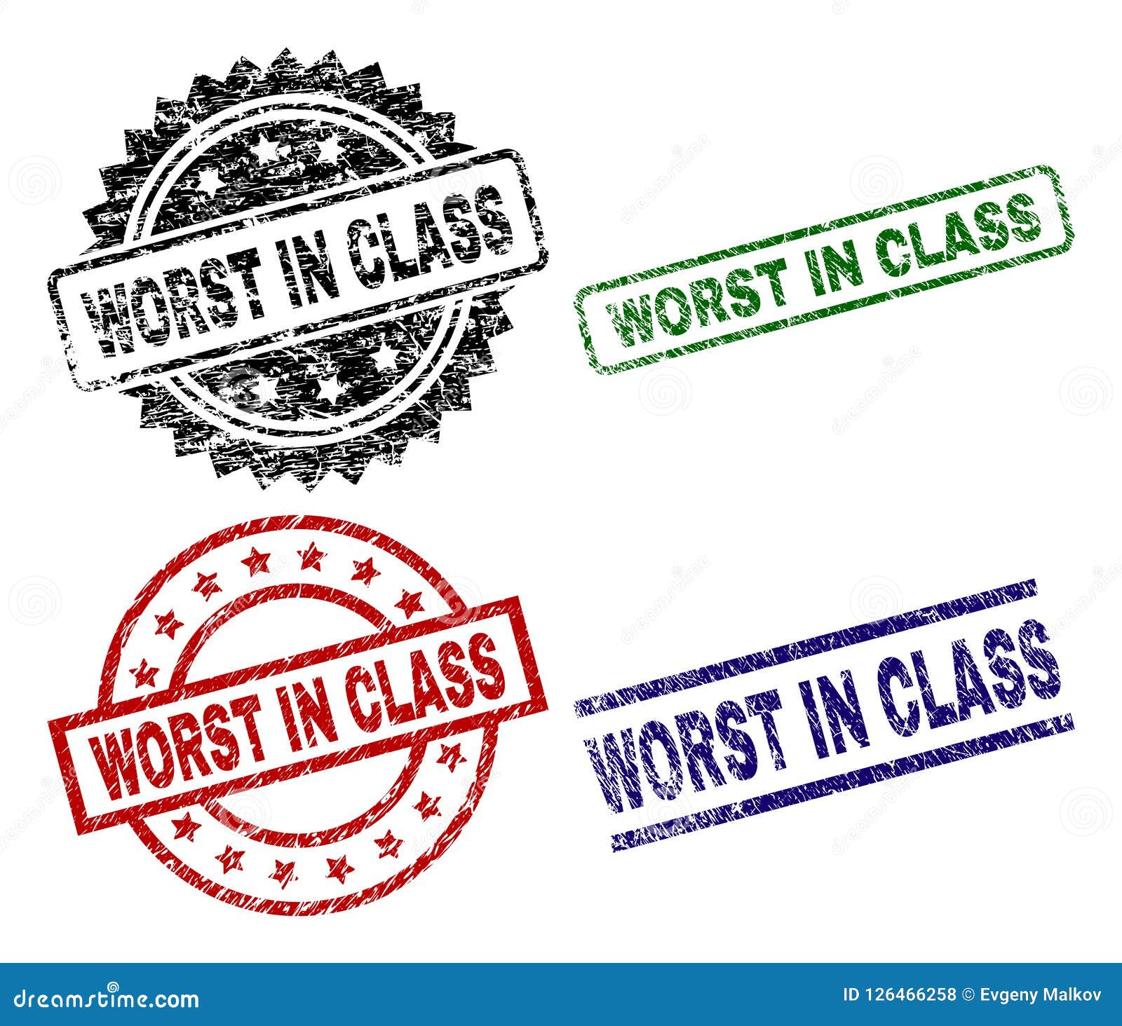 Scratched Textured Worst In Class Seal Stamps Stock Vector Illustration Of Texture Class