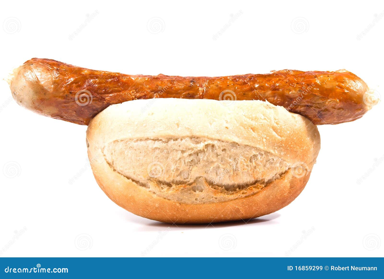 Worst in een broodje V1 stock afbeelding. Image of snel - 16859299