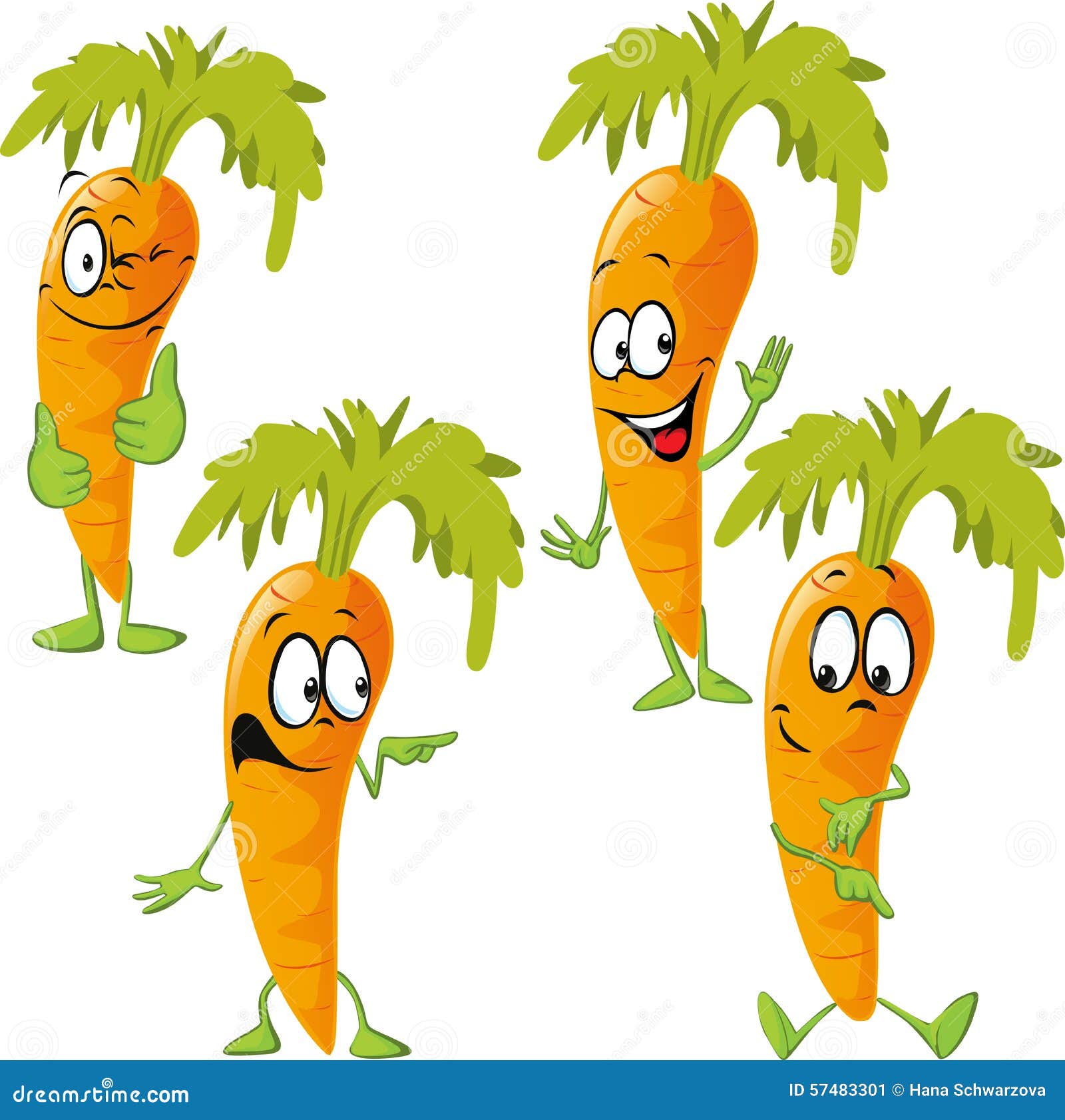 Wortel - Grappig Vectorbeeldverhaal Vector Illustratie - Illustration ...