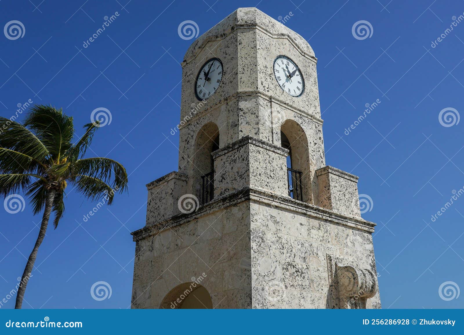 Worth Avenue Clock Tower in Palm Beach, Florida Stock Photo - Image of ...