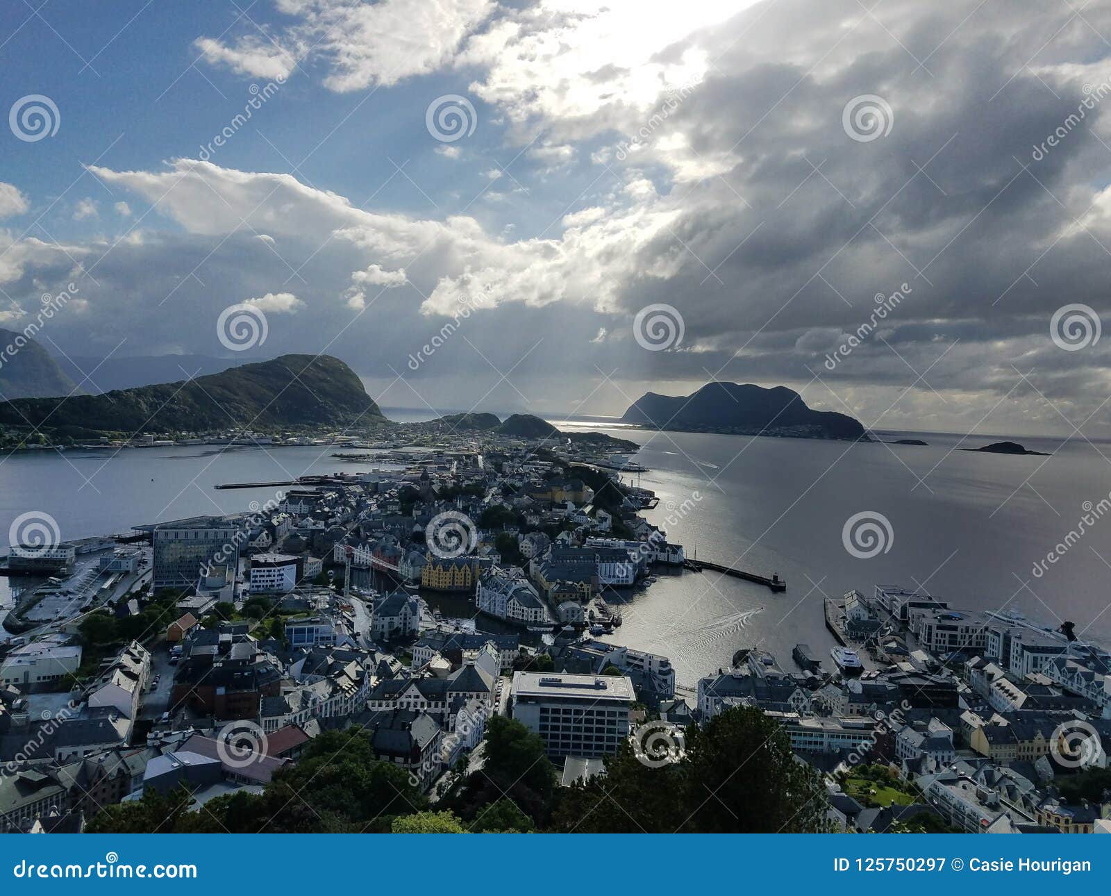 Alesund, Norway - AKSLA VIEWPOINT Stock Image - Image of step, climbed ...