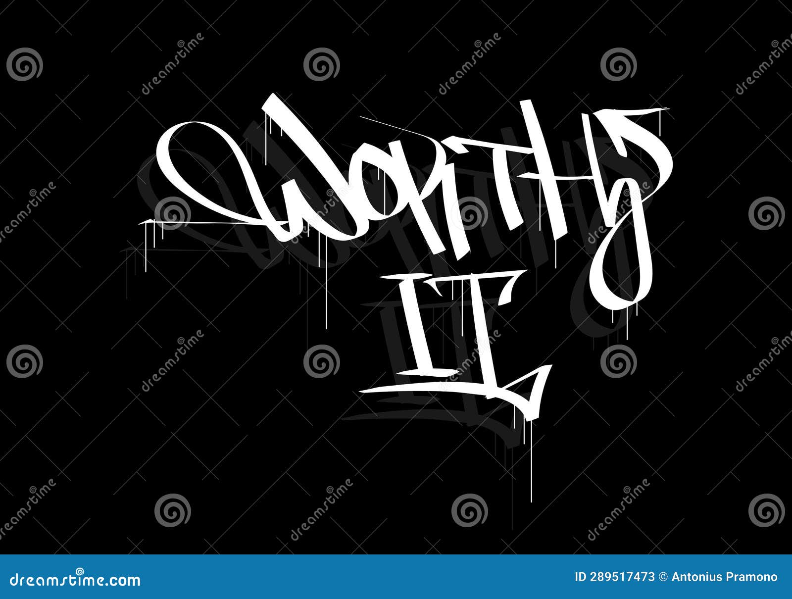 Basic RGB WORTH it Word Graffiti Tag Style Stock Vector - Illustration ...