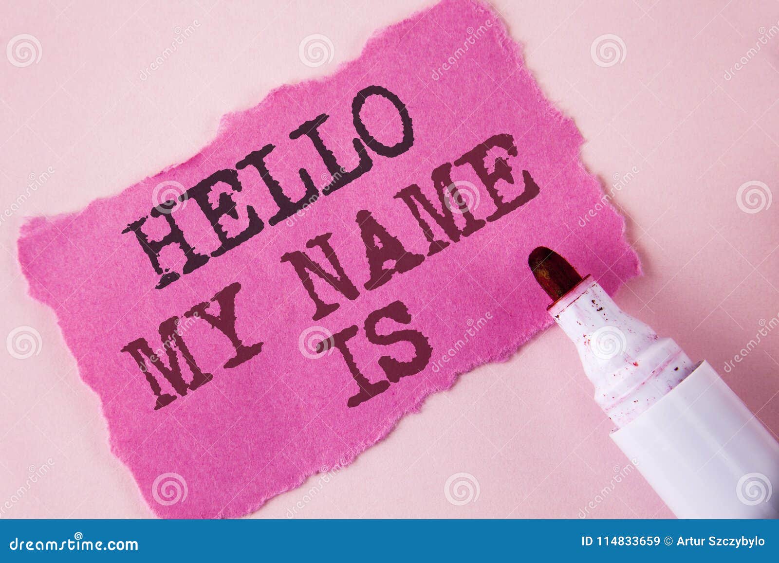 Wortschreibenstext Hallo Mein Name Ist E Stockbild - Bild von ...