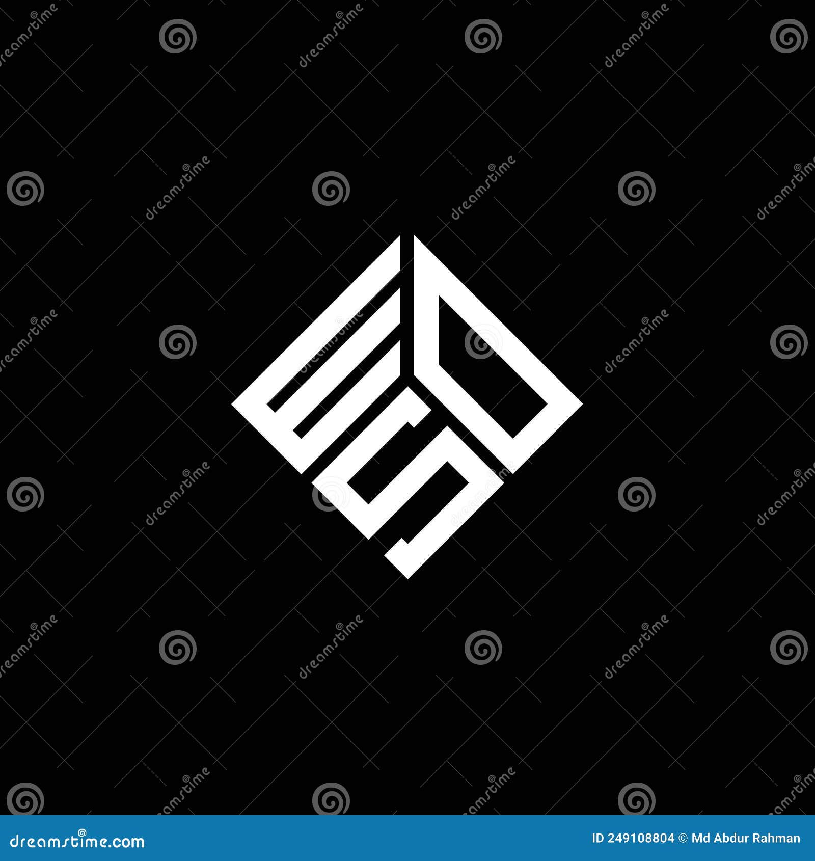 WOS Letter Logo Design on Black Background. WOS Creative Initials ...