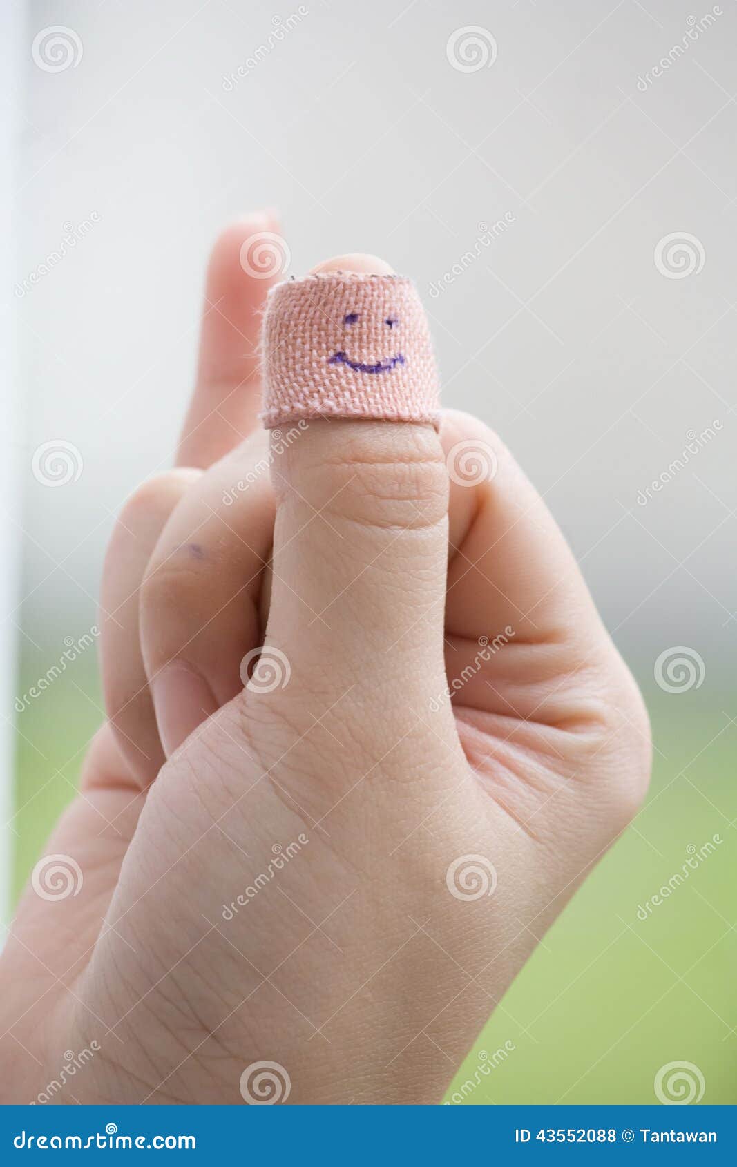 Wound On Finger. Index Finger With Wound Cut, Burn And It Is Covered ...