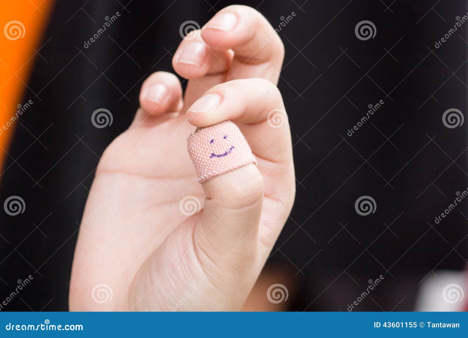 Wound On Finger. Index Finger With Wound Cut, Burn And It Is Covered ...