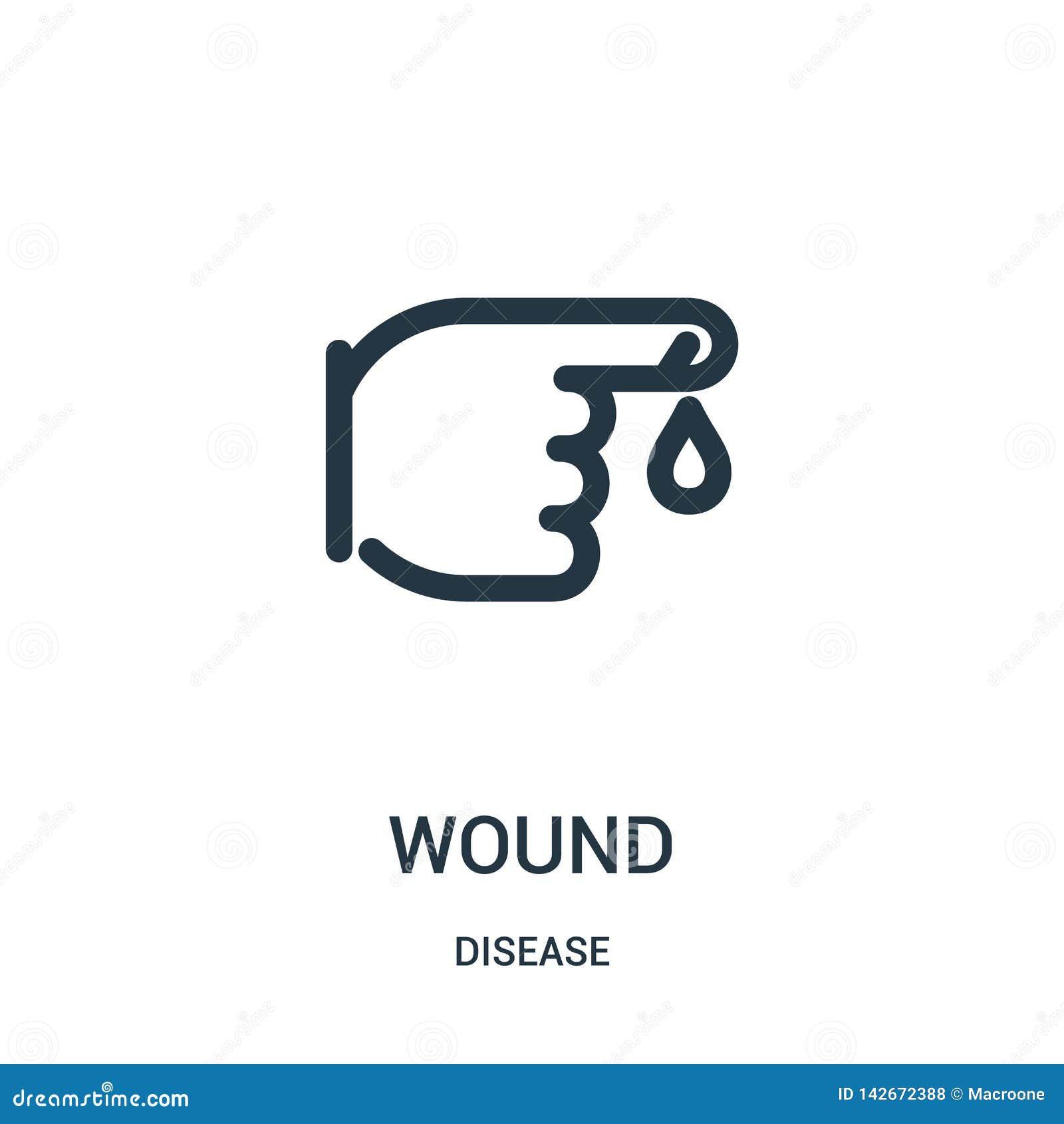 Wound Icon Vector from Disease Collection. Thin Line Wound Outline Icon ...