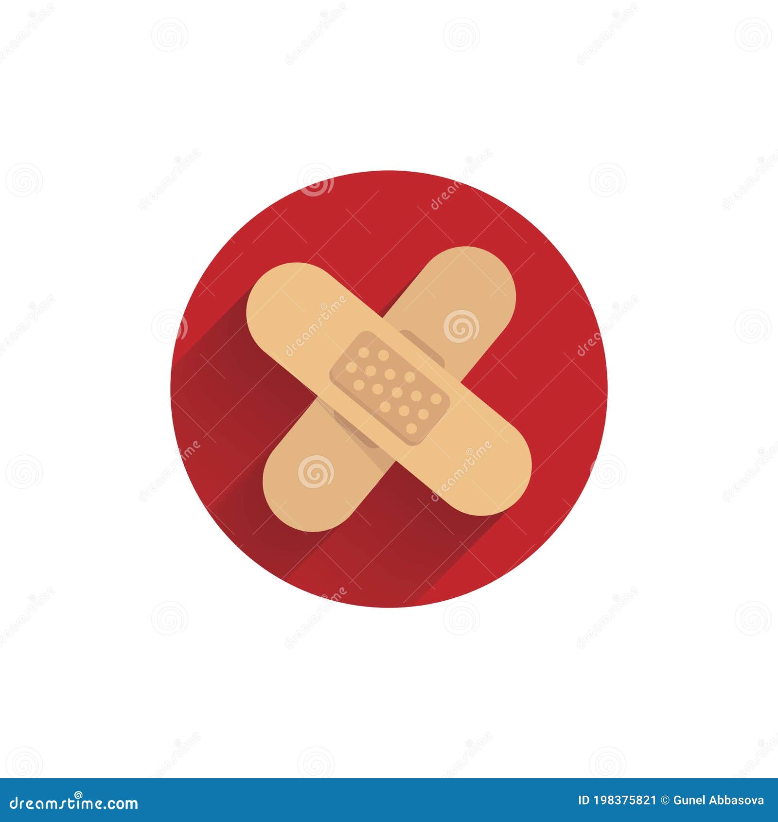 Wound Patch Flat Icon with Shadow. Medical Patch Icon Stock Vector ...