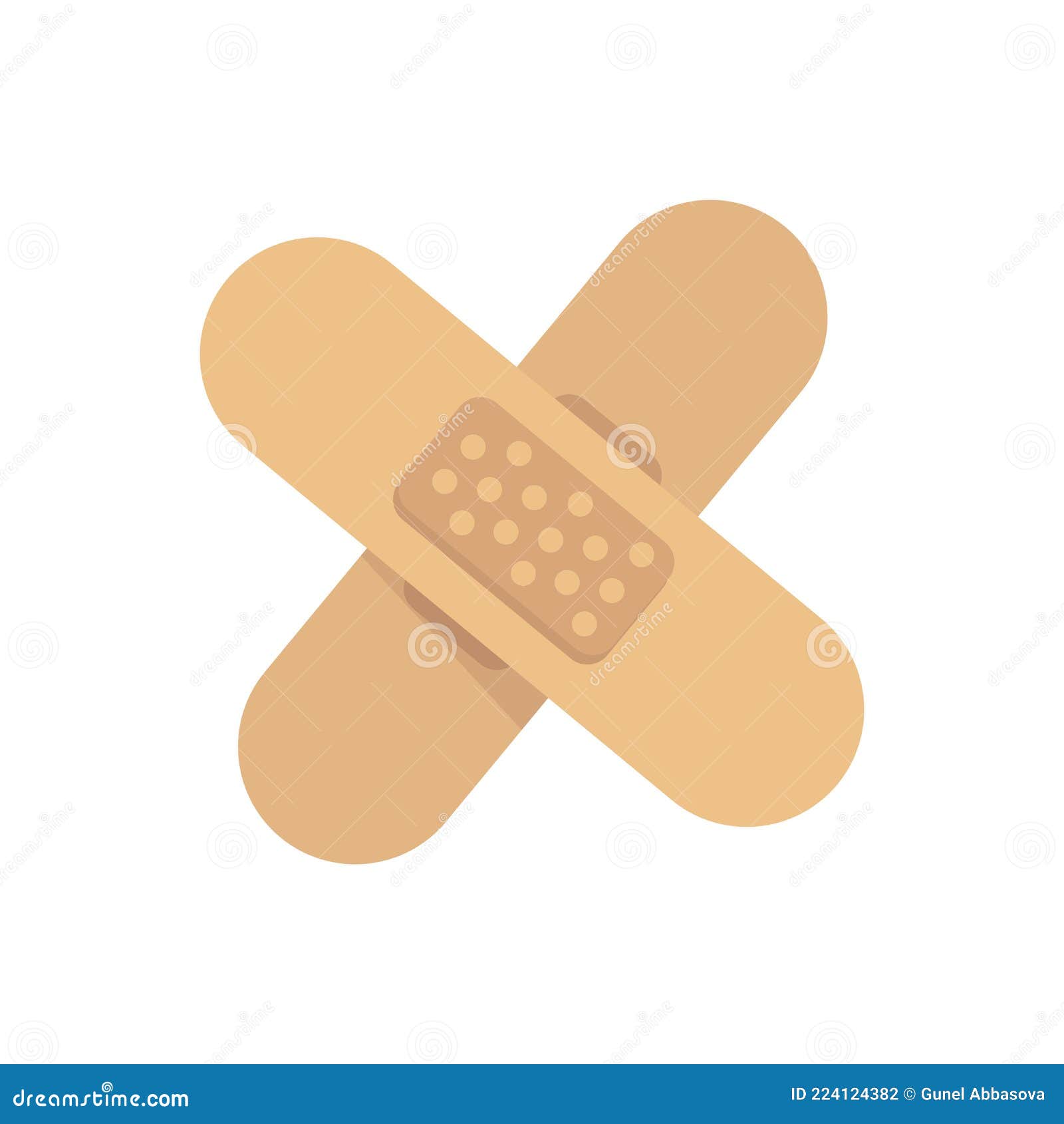 Wound Patch Flat Icon. Vector Illustration Stock Vector - Illustration of protection, health ...