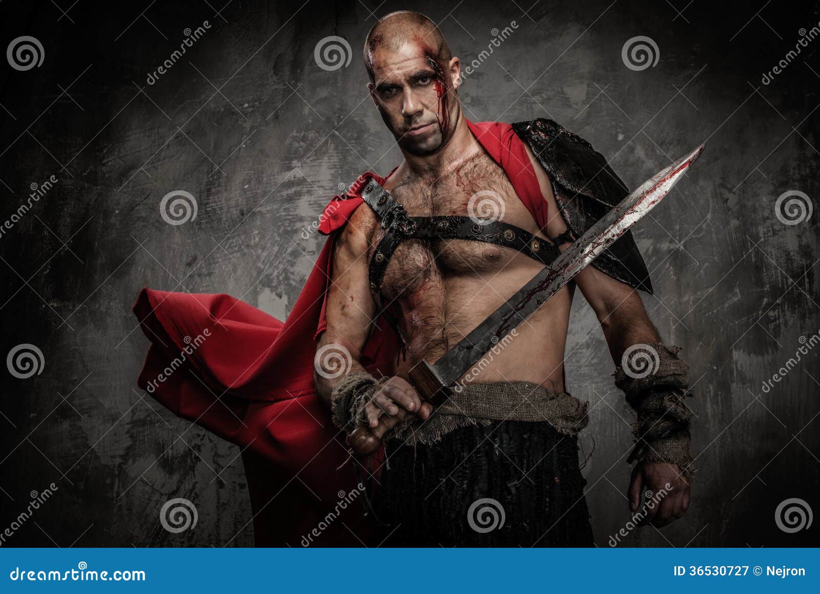 Wounded Gladiator with Sword Stock Image - Image of muscles, coat: 36530727