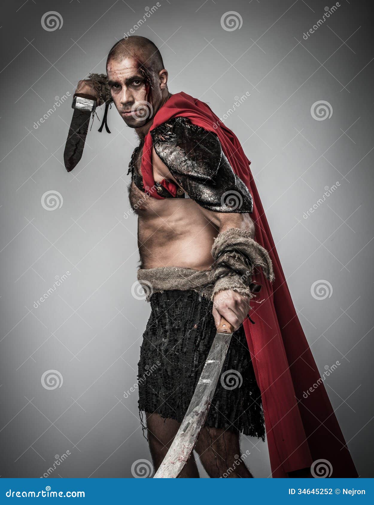 Wounded Gladiator with Sword Stock Photo - Image of male, bloody: 34645252