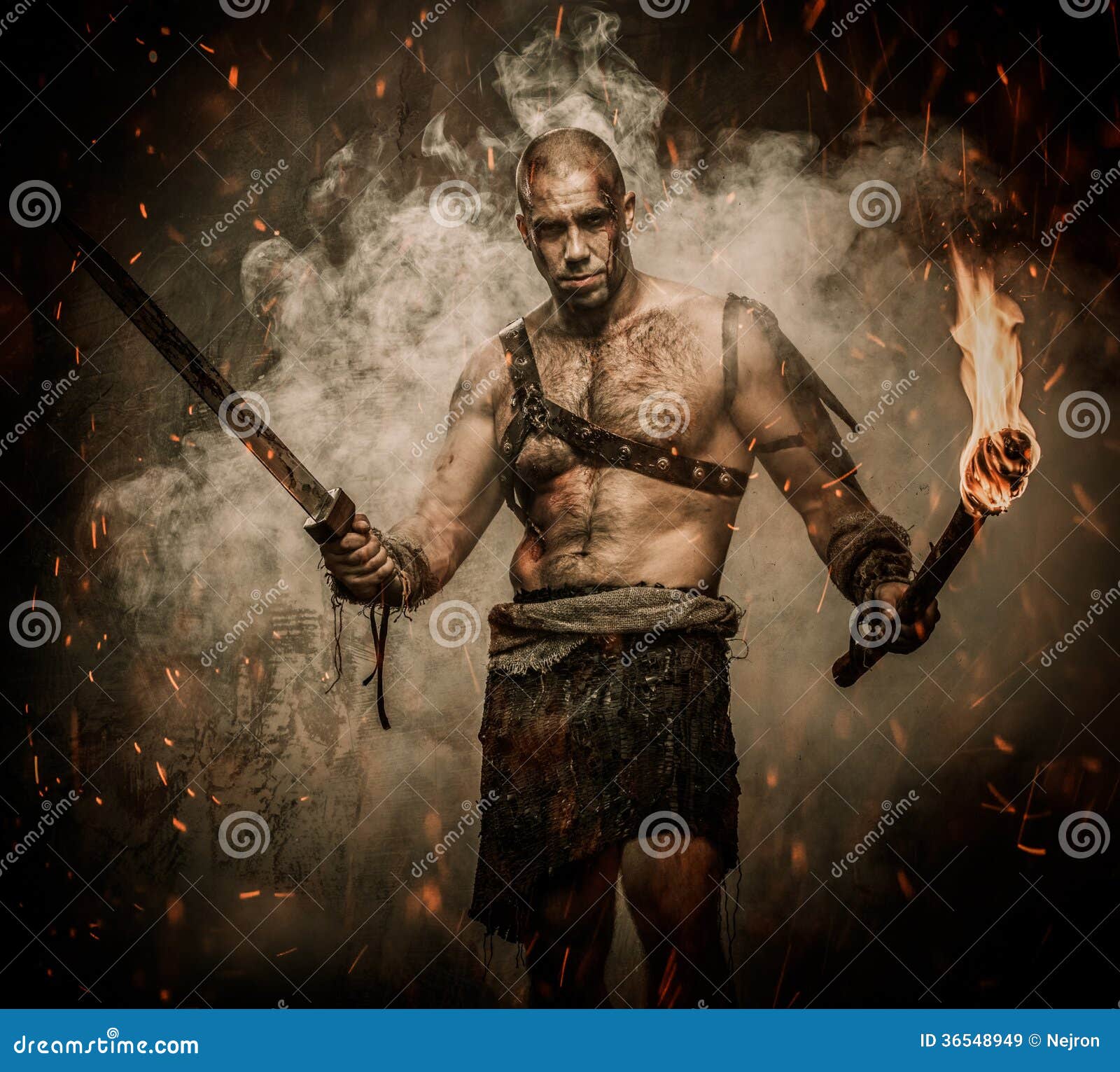 Wounded Gladiator with Sword Stock Image - Image of historic, proud ...