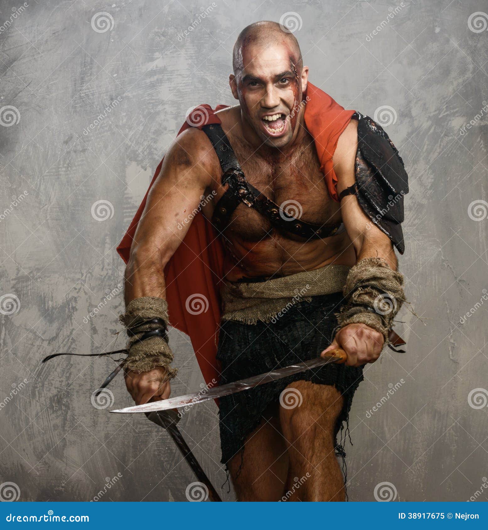 Wounded Gladiator with Sword Stock Image - Image of armed, muscle: 38917675