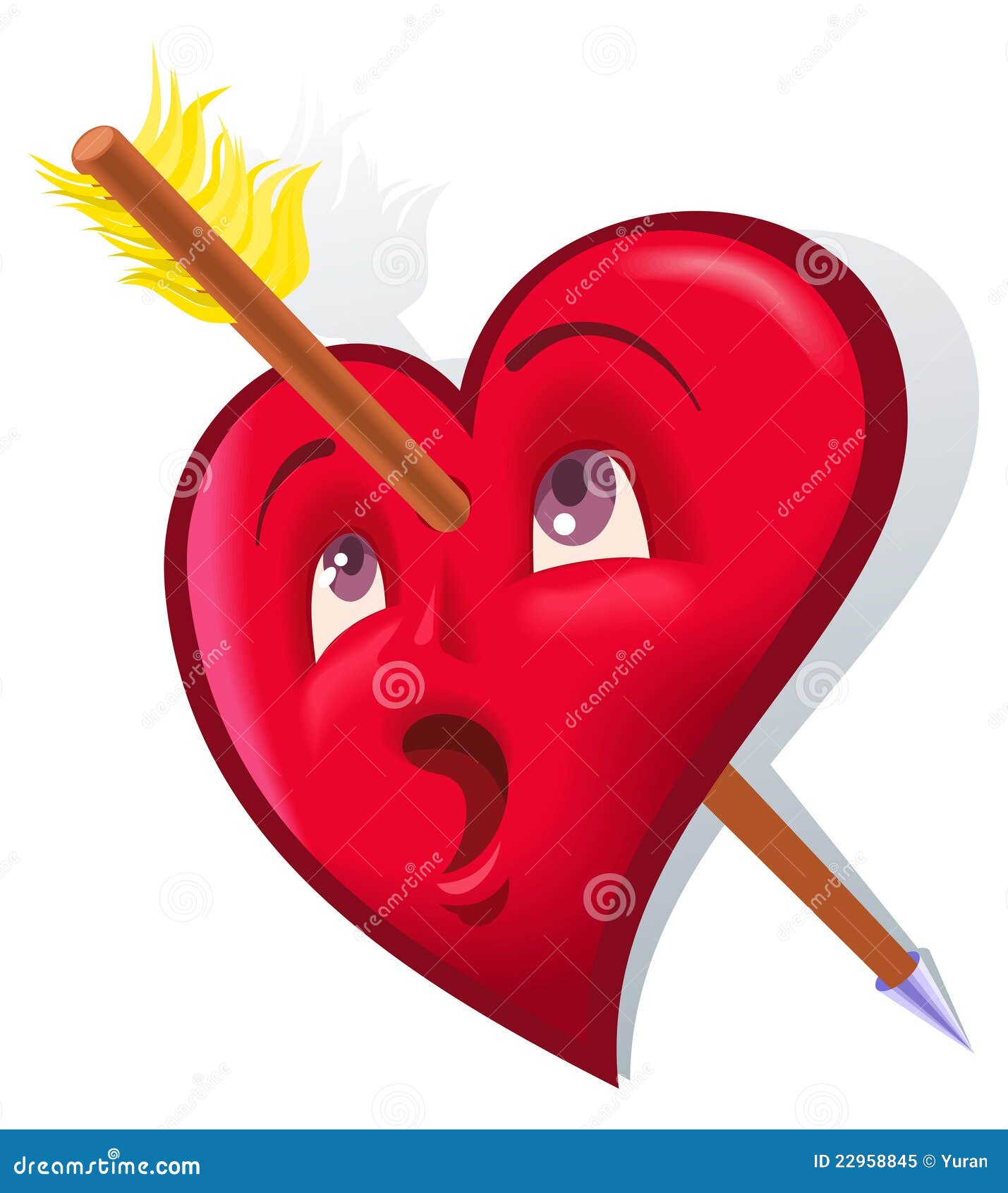 Wounded heart stock vector. Illustration of shadow, icon - 22958845