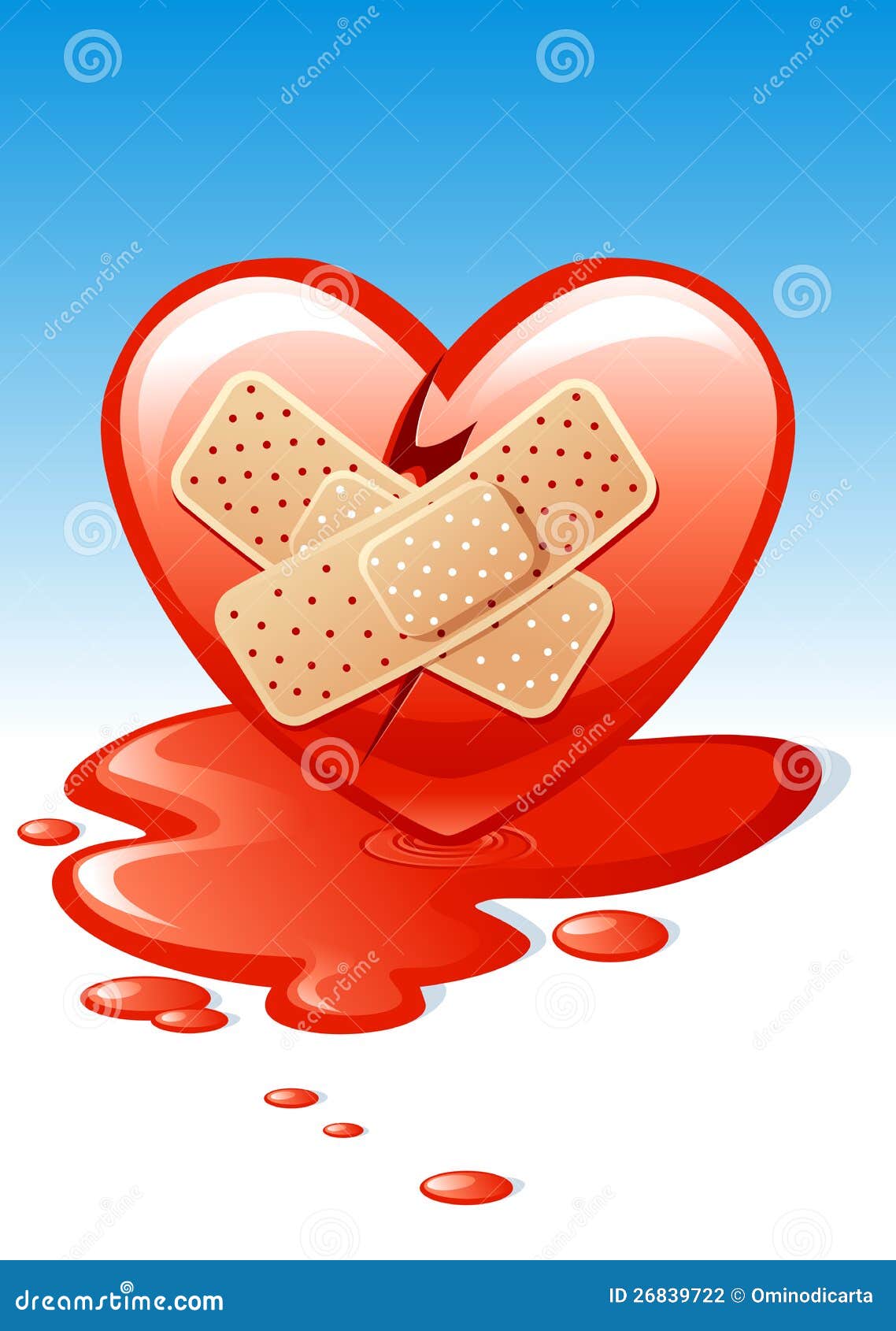Wounded heart stock vector. Illustration of pain, illustrated - 26839722