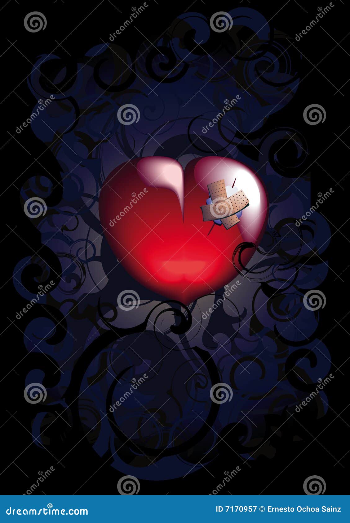 Wounded heart stock vector. Illustration of pressure, curacion - 7170957