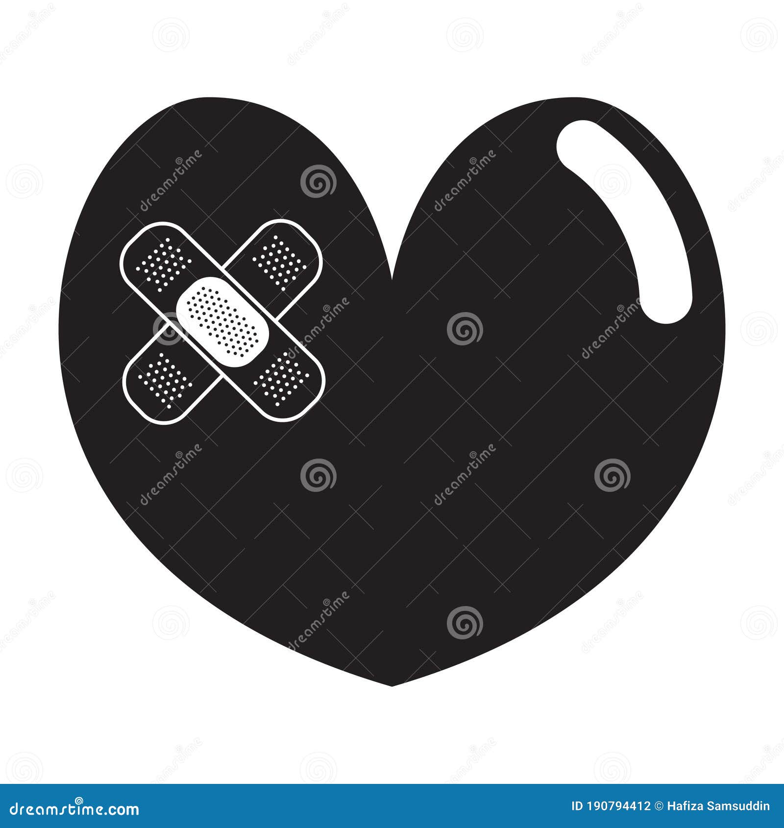 Wounded Heart. Vector Illustration Decorative Design Stock Vector ...
