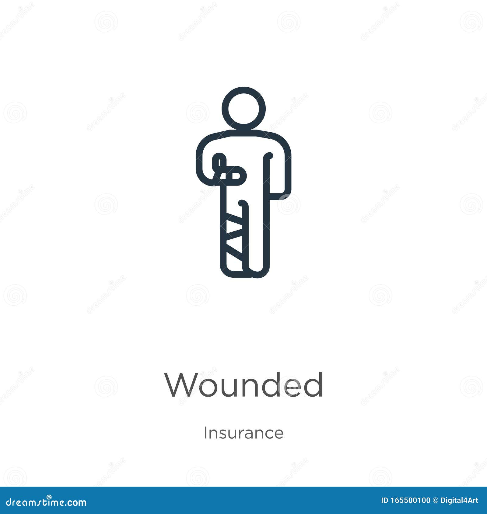 Wounded Linear Icon. Modern Outline Wounded Logo Concept On Whit ...