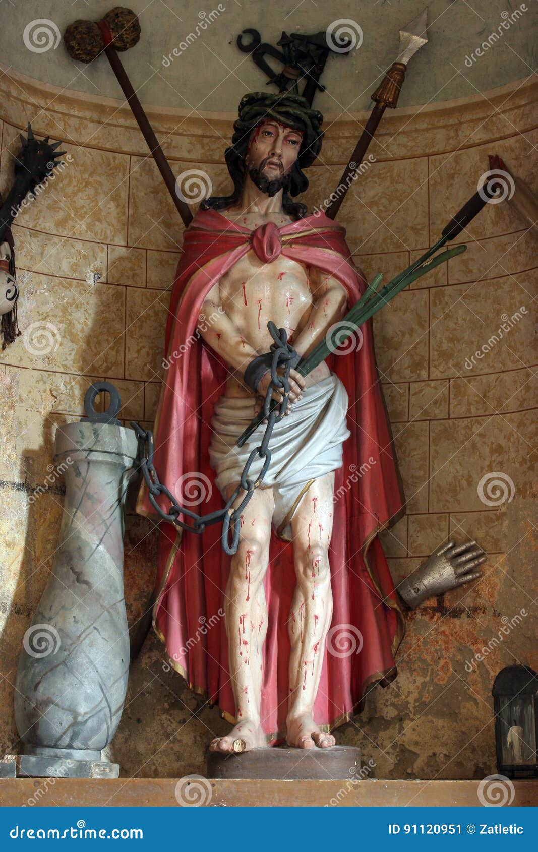 Wounded Jesus stock image. Image of ecce, church, colored - 91120951
