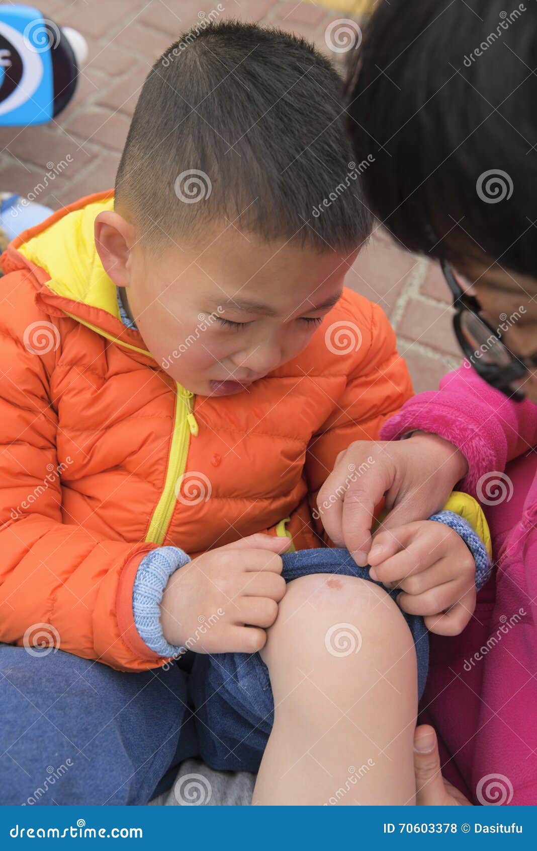 Wounded kid stock photo. Image of child, childhood, caring - 70603378