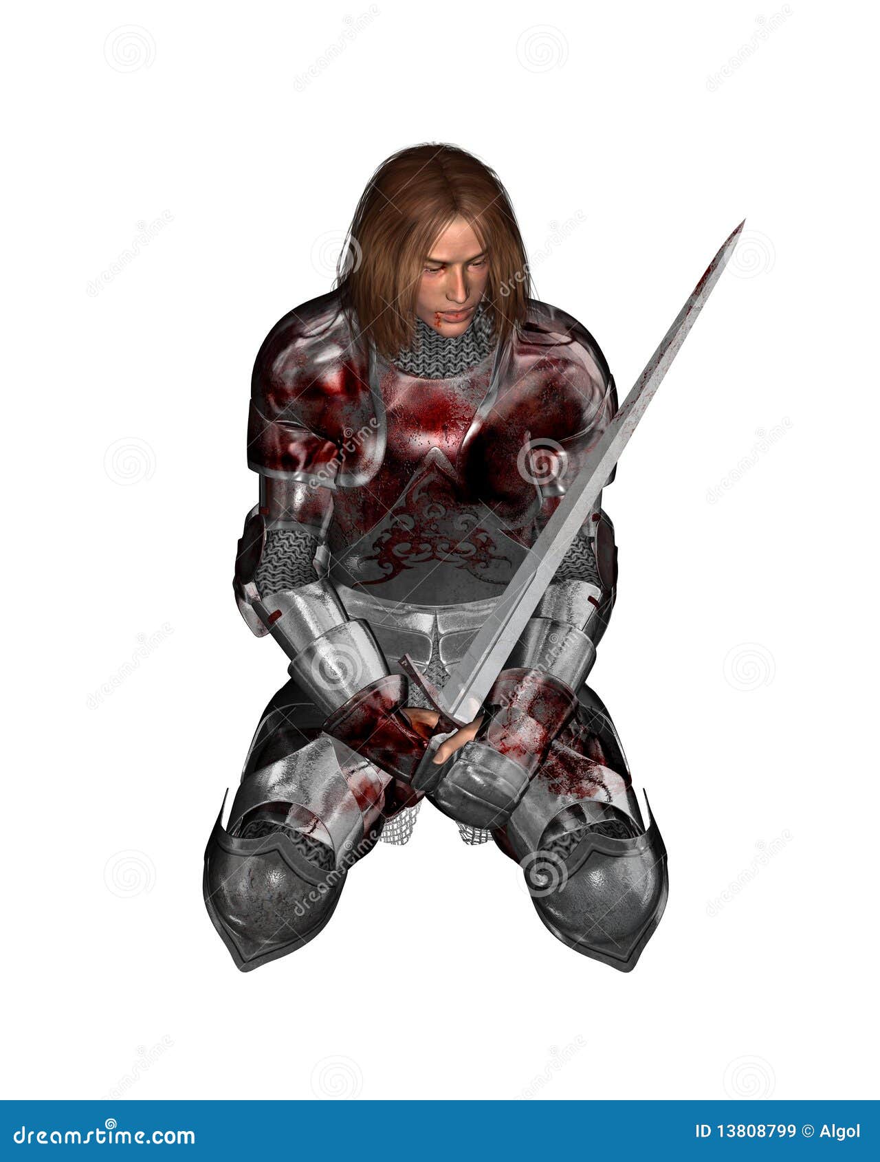 Wounded Knight - 1 stock illustration. Illustration of armour - 13808799