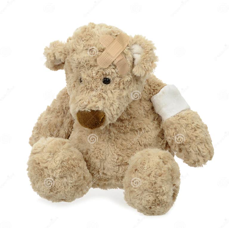 Wounded teddy bear stock photo. Image of sitting, soft - 24890928
